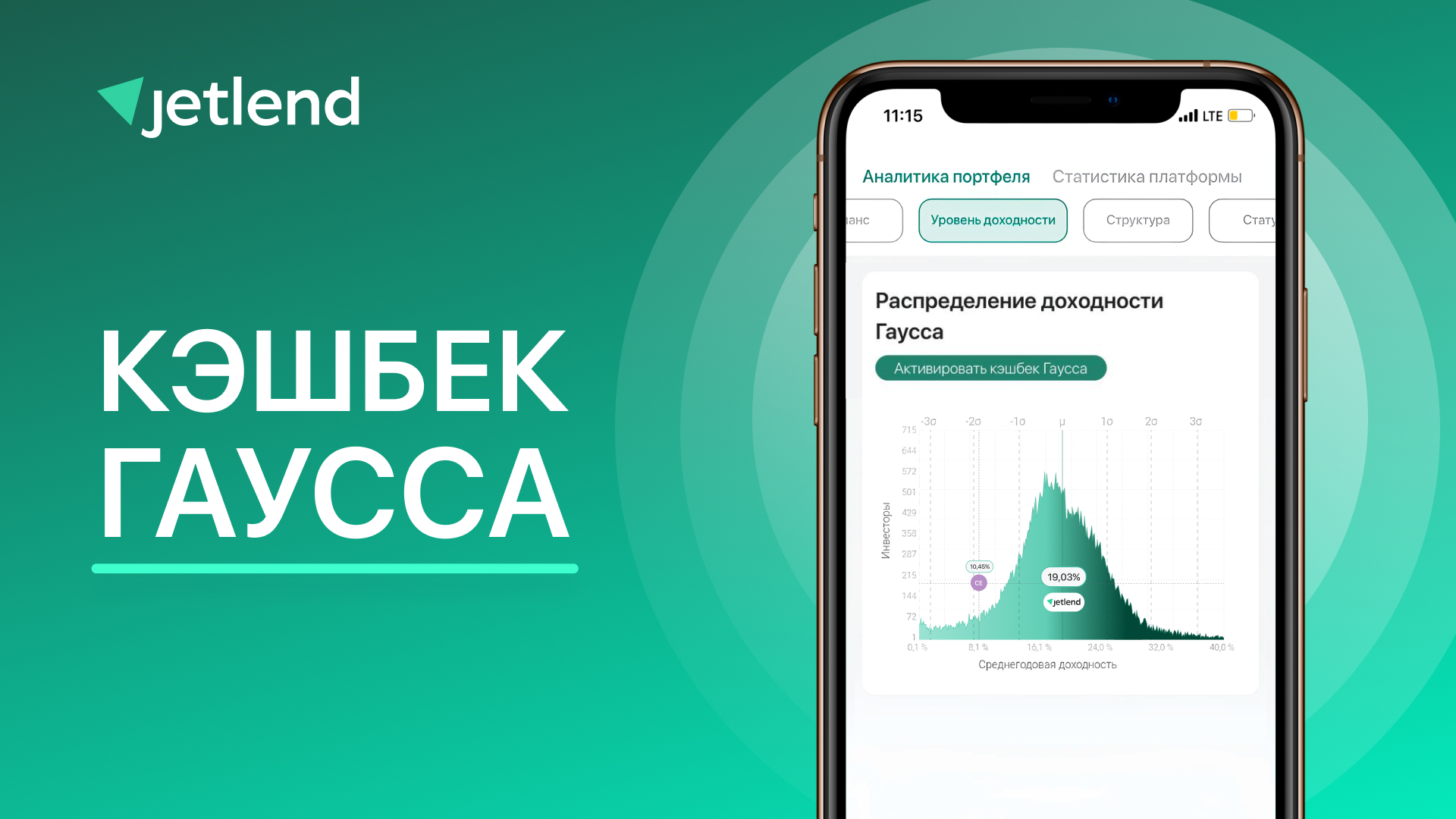 Кэшбэк Гаусса - новая бонусная программа JetLend